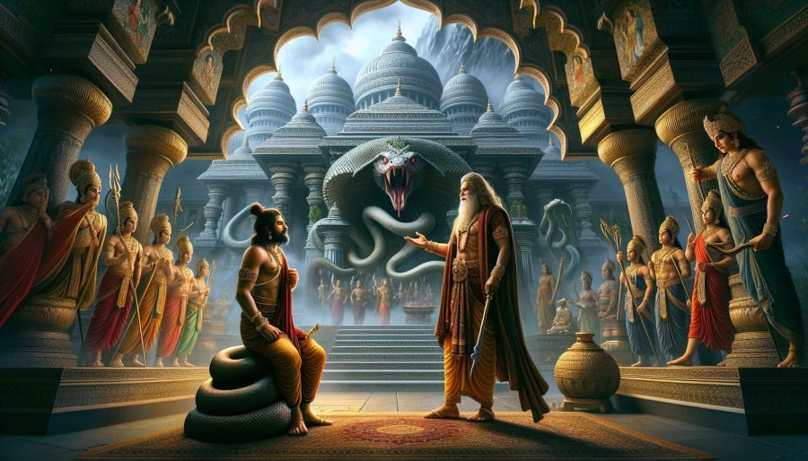 King Parikshit's Cure: Brahmana Kasyapa vs Snake Takshaka [Section XLII]