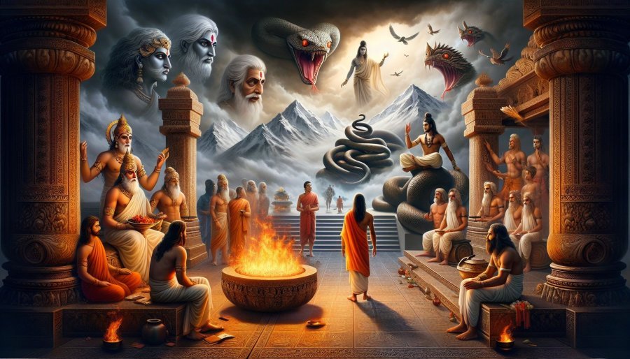 The Tale of Astika: Janamejaya's Sacrifice and Takshaka's Fall [Section ...