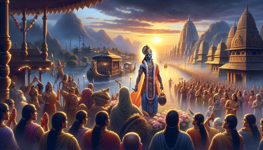 Arjuna and Krishna at Prabhasa: Meeting of Friends [Section CCXX]