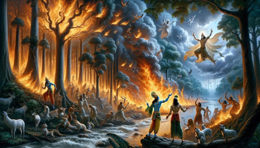 Destruction of Khandava Forest: Krishna and Arjuna's Slaughter [Section ...