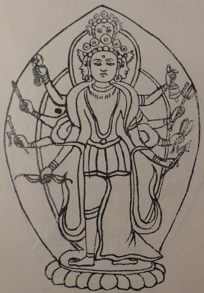 Fig. 71A: Amoghapāśa Lokeśvara [The Indian Buddhist Iconography]