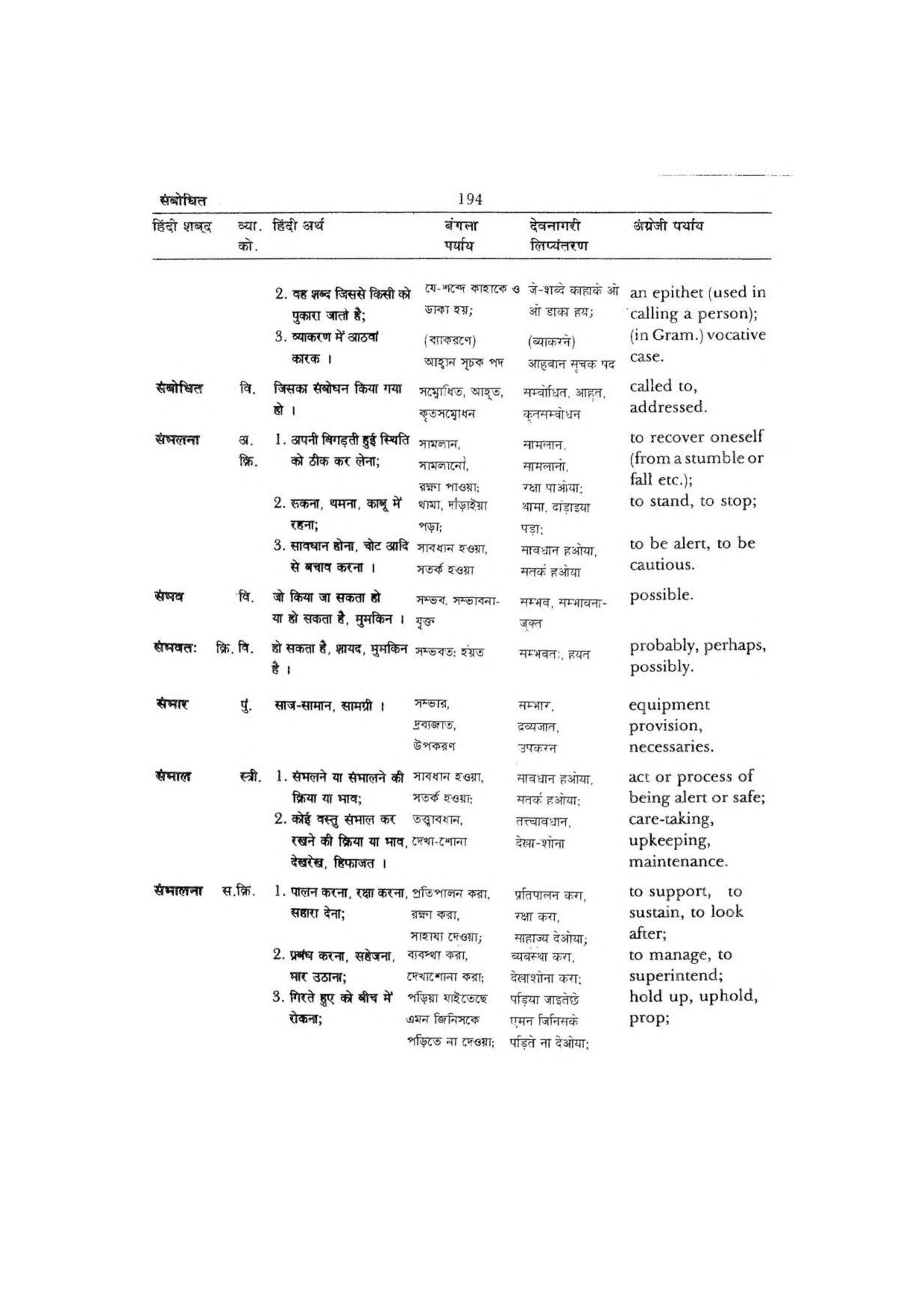 Hindi-Bengali-English Volume 3 [page 197] [Indian language Dictionaries]