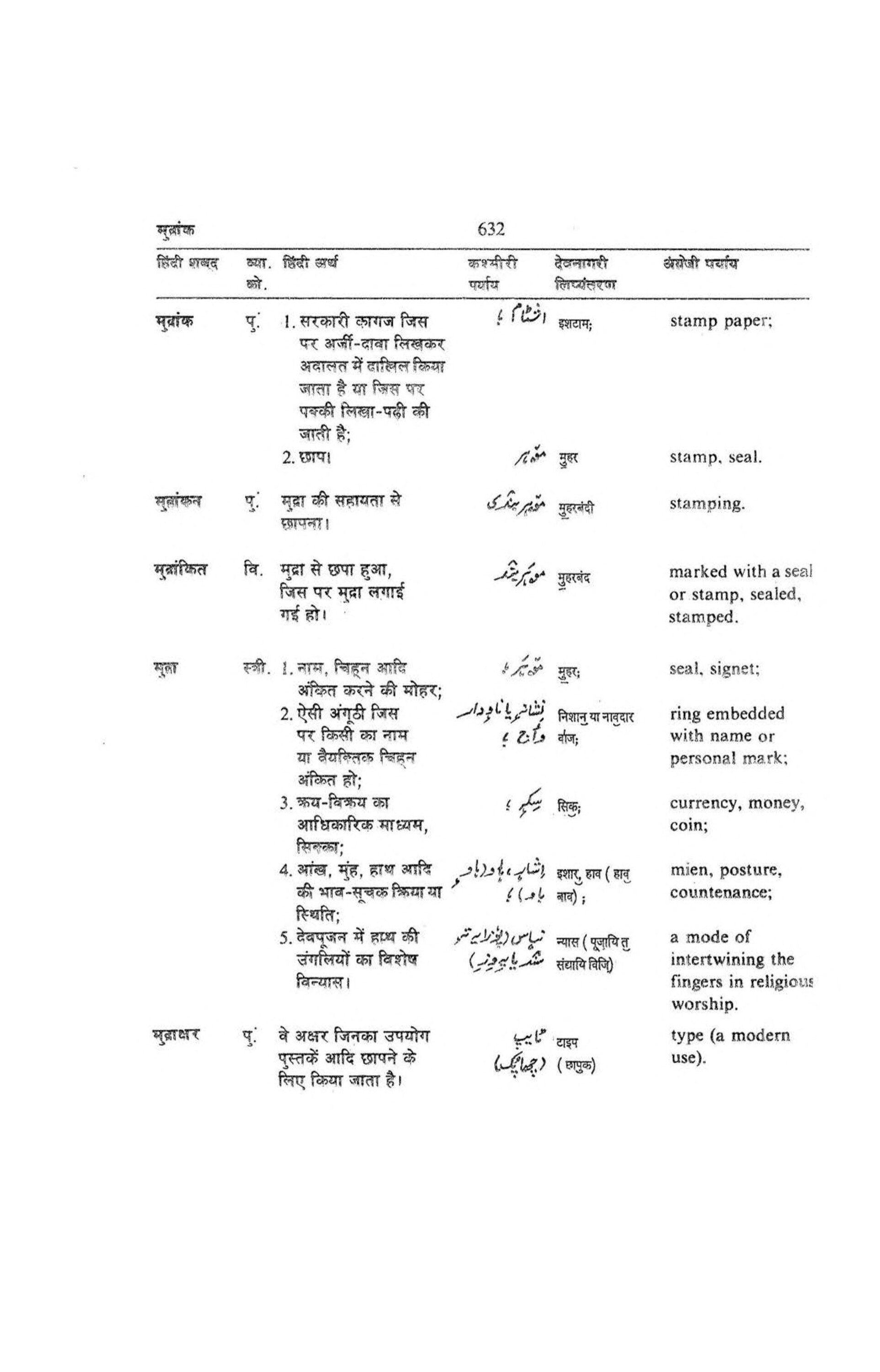 Hindi-Kashmiri-English Volume 2 [page 620] Hindi-Bengali-English ...