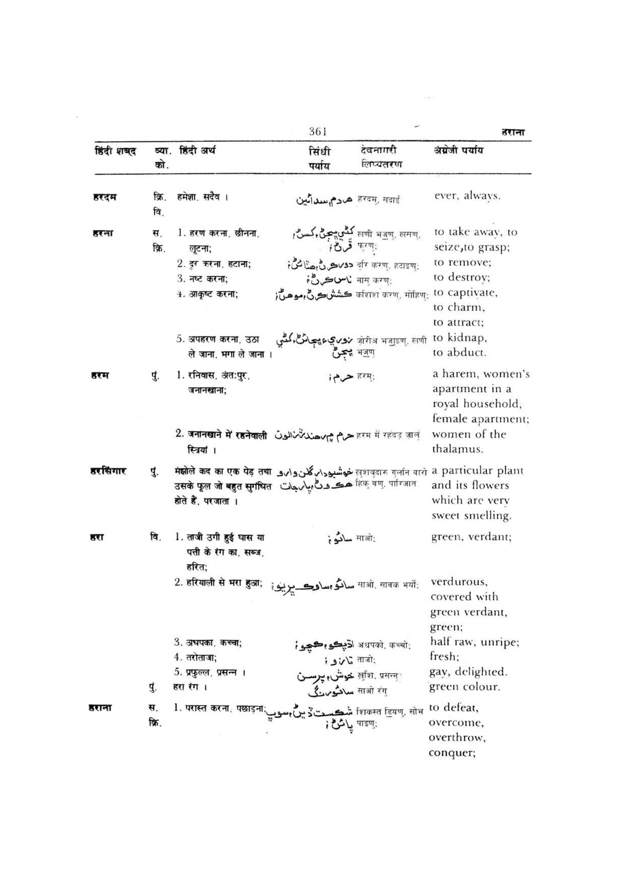 Hindi-Sindhi-English Volume 3 [page 365] [Indian language Dictionaries]