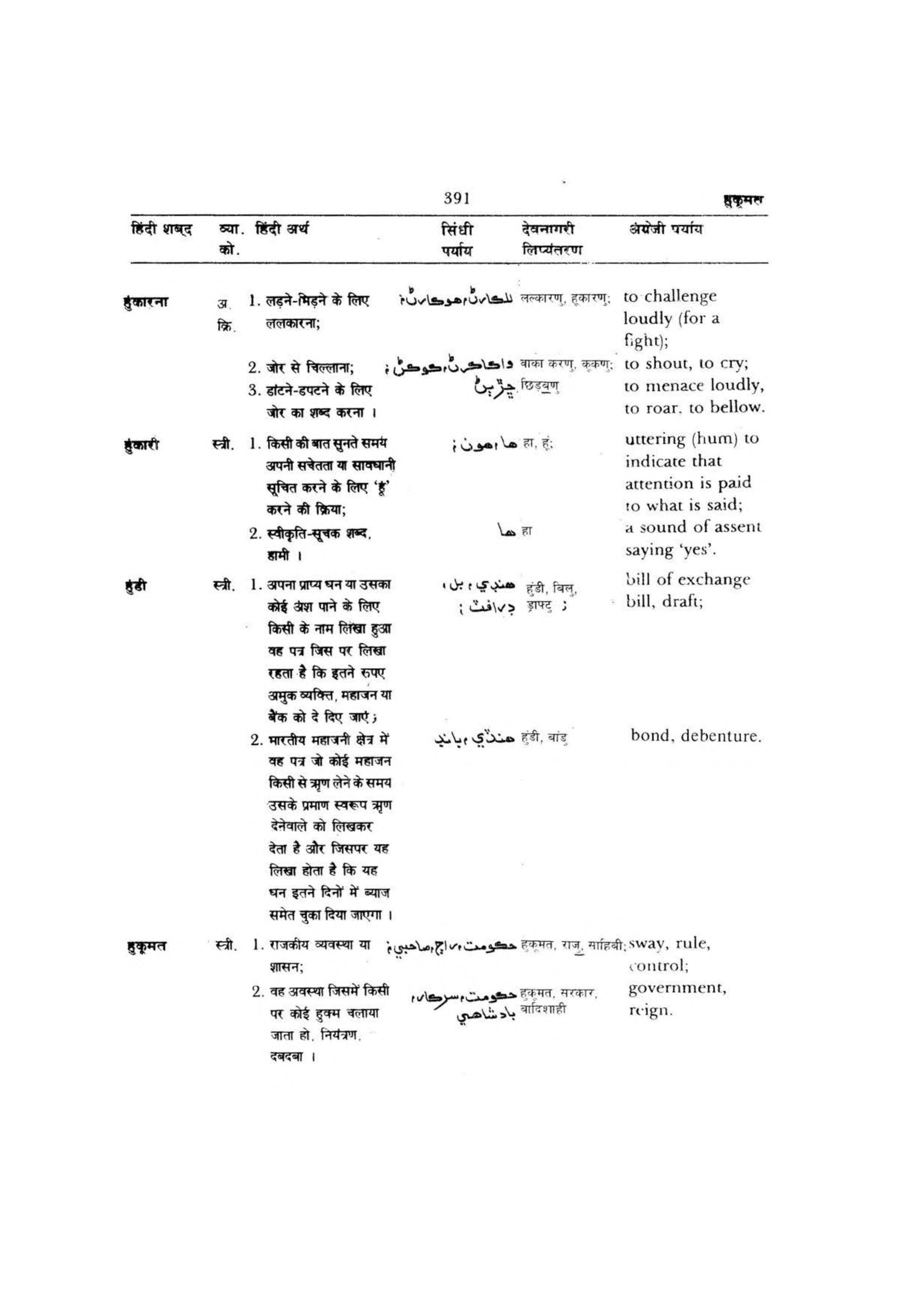 Hindi-Sindhi-English Volume 3 [page 395] [Indian language Dictionaries]