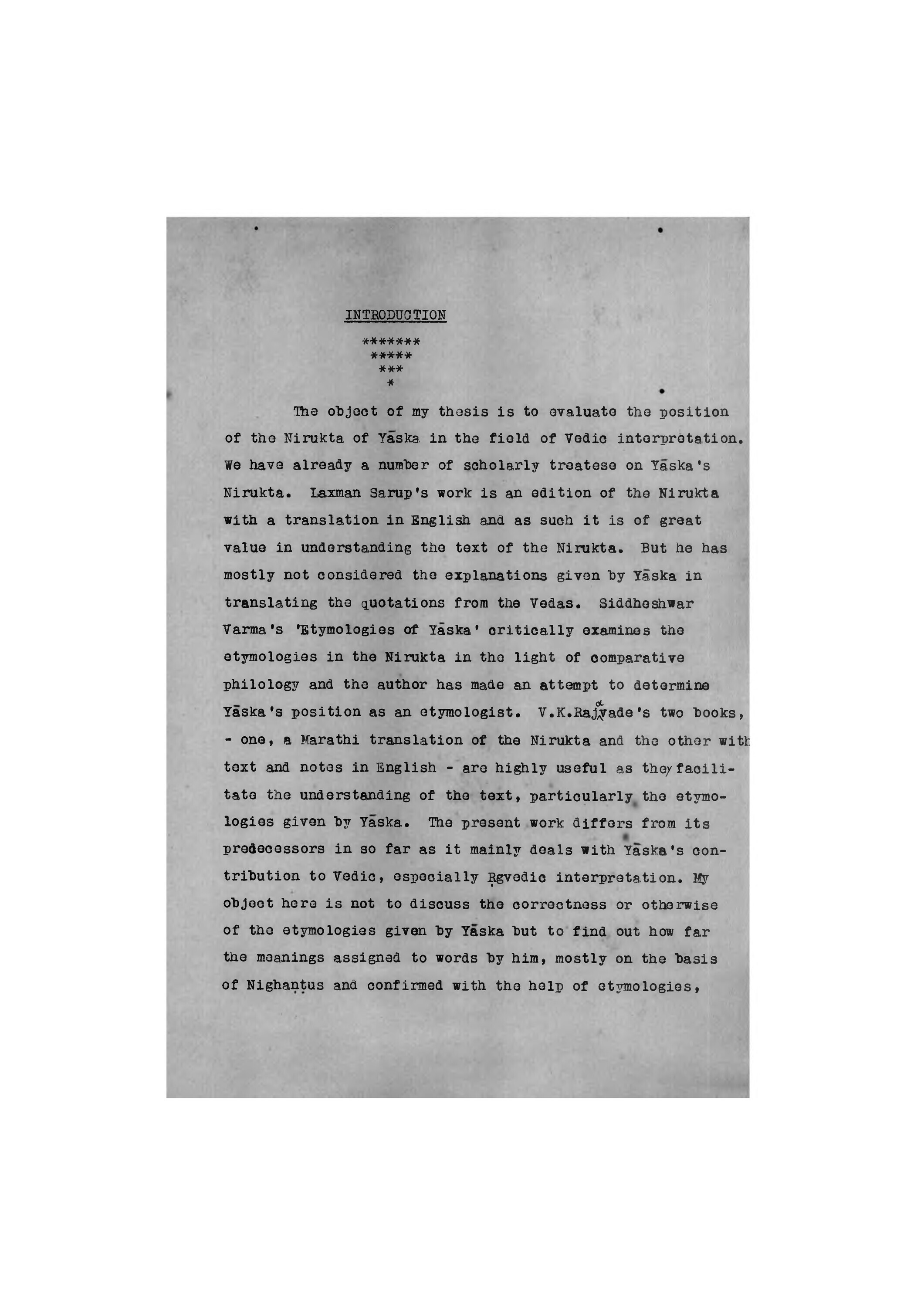 Introduction—Yaska's Nirukta and Vedic interpretation [page 1]