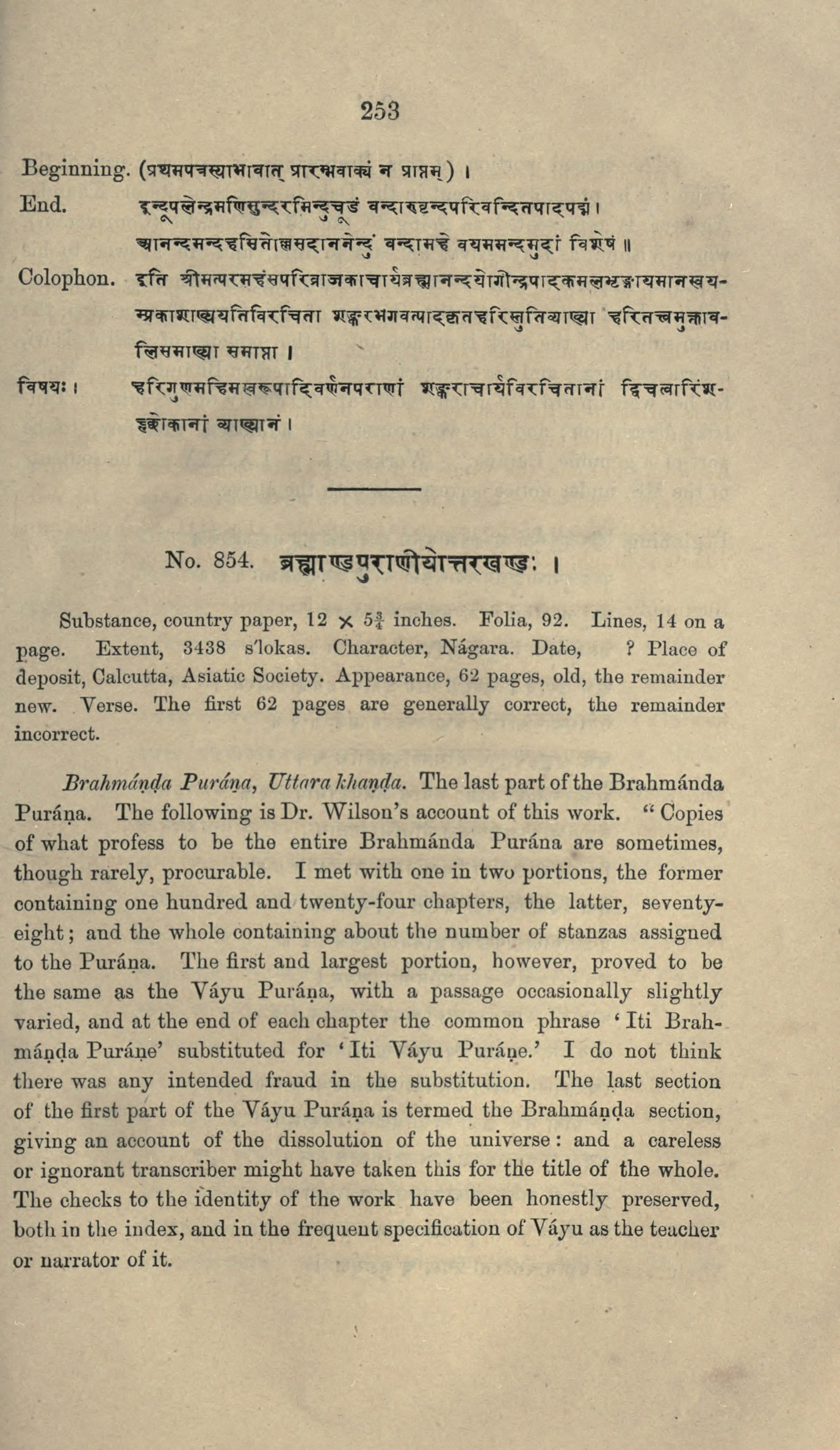 Volume 2 (1872) [page 281]: Notices of Sanskrit Manuscripts