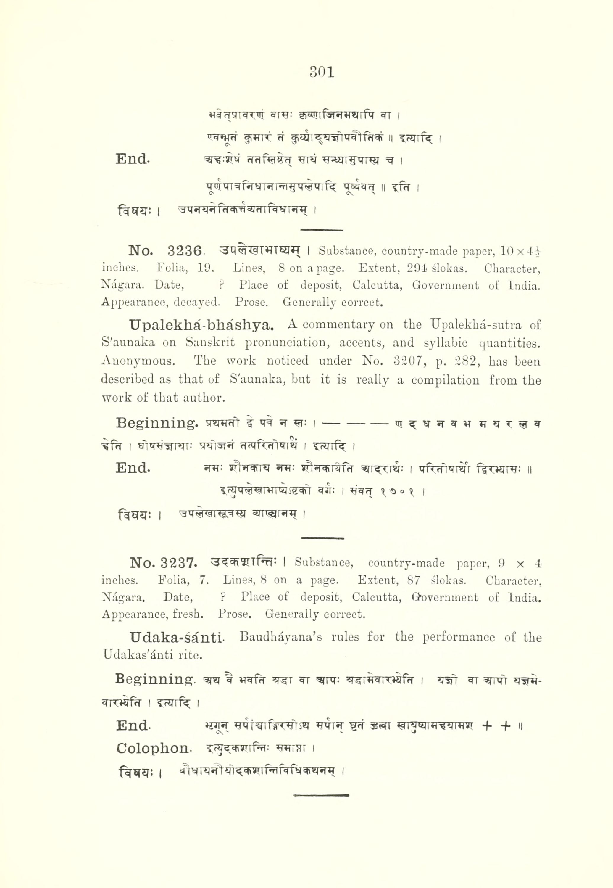 Volume 9 (1888) [page 341]: Notices of Sanskrit Manuscripts
