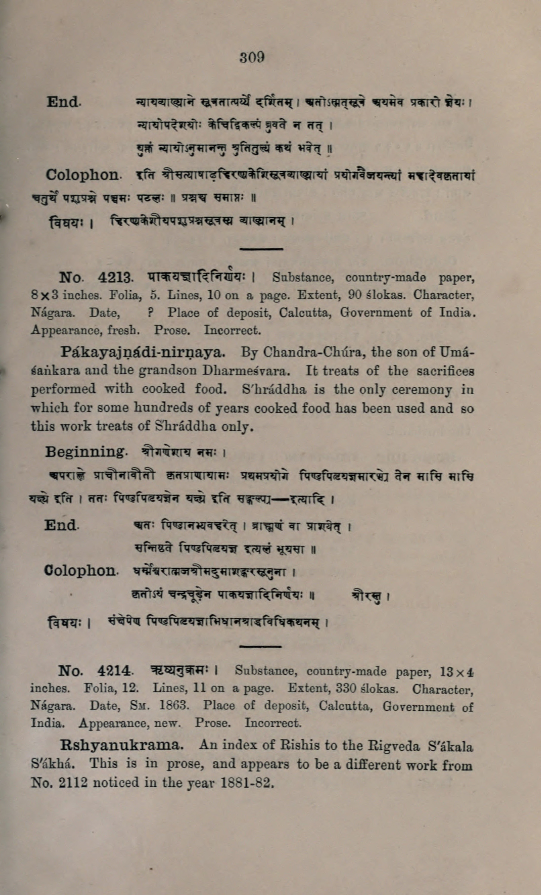 Volume 10 (1890) [page 353]: Notices of Sanskrit Manuscripts