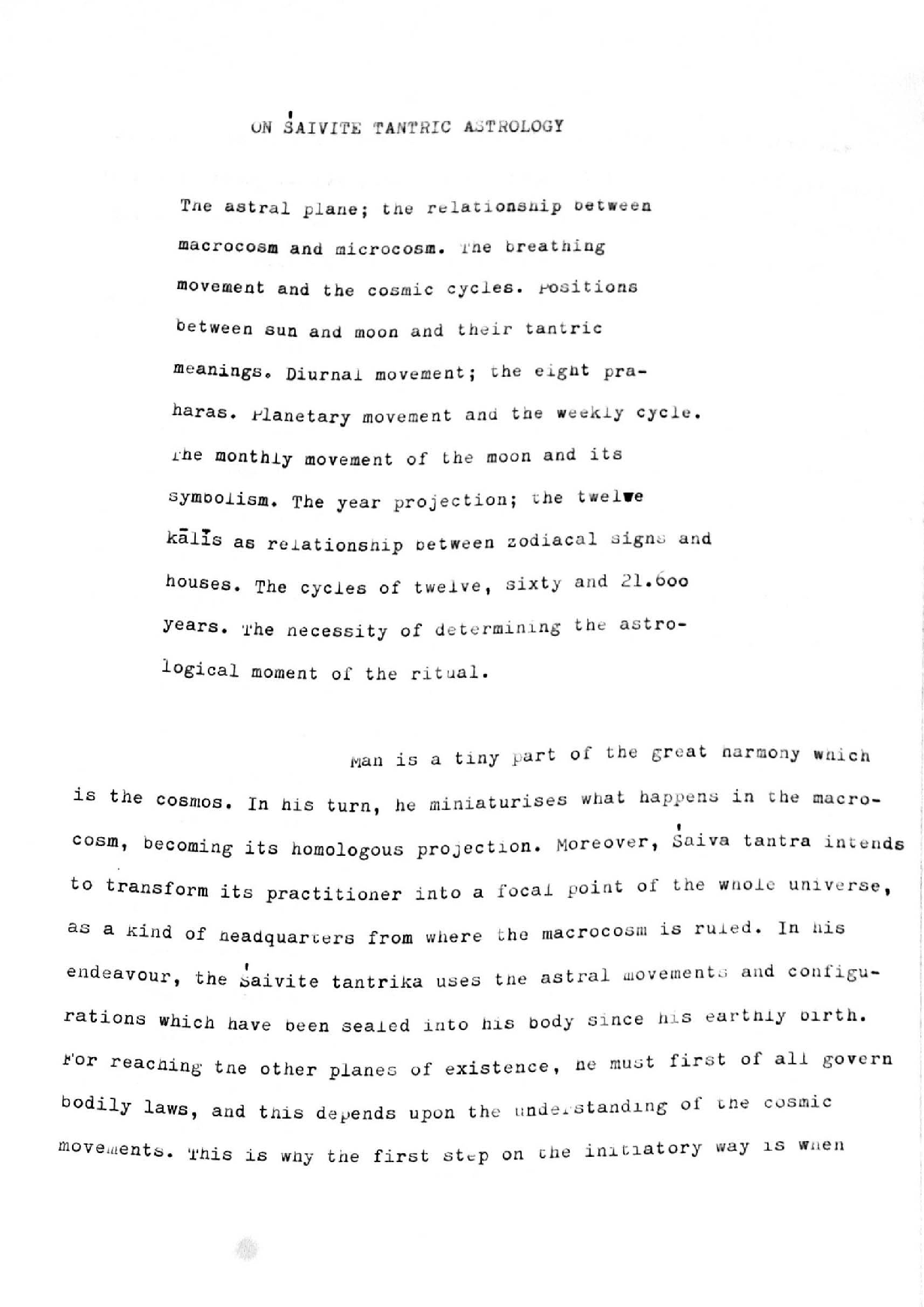 On Shaivite Tantric Astrology [Chapter 14] [page 1]
