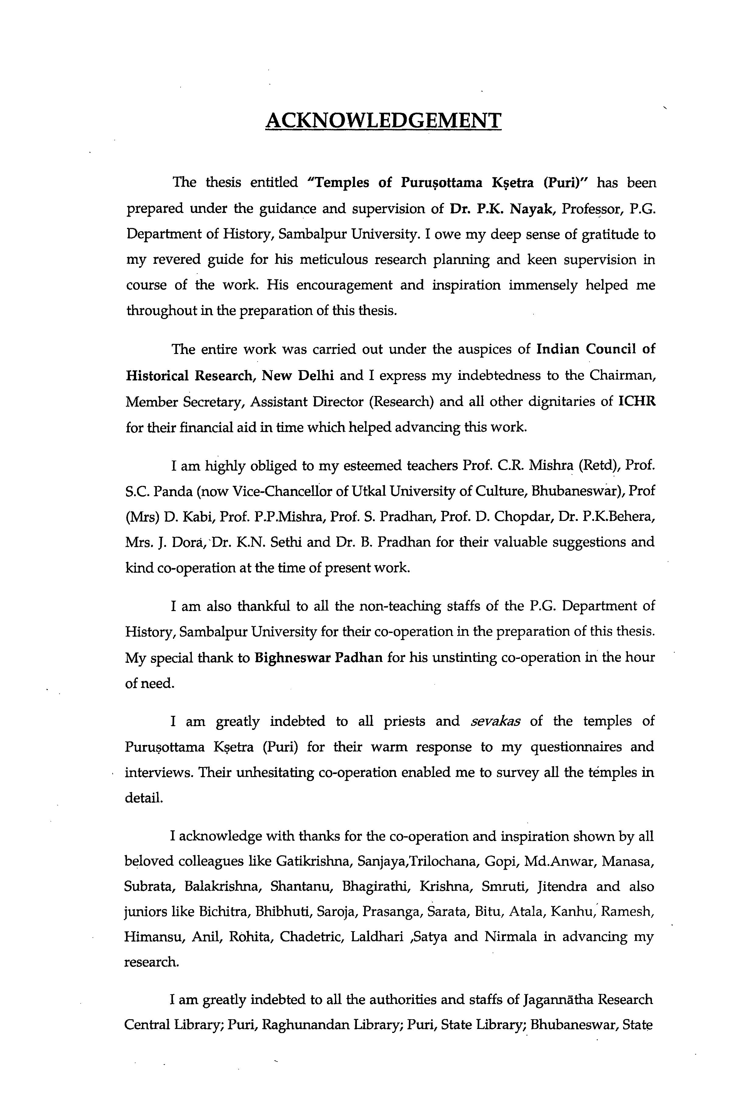 Acknowledgement [page 1]