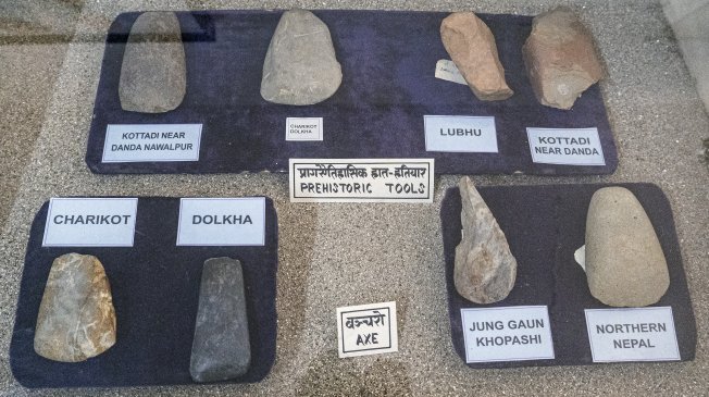 Nepal Prehistoric tools [Nepal: Natural History Gallery]