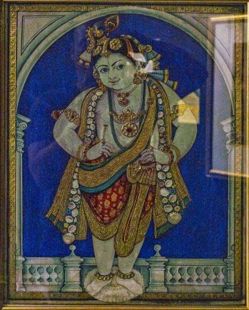 Painting of Bala Krishna (with flute) [Tanjore and Mysore School of ...