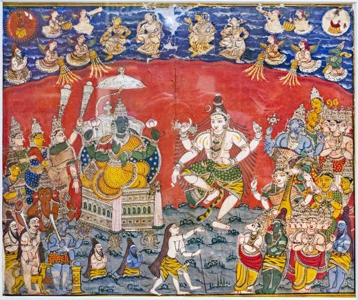 Painting of Sandhya Tandava (19th century) [Tanjore and Mysore School ...