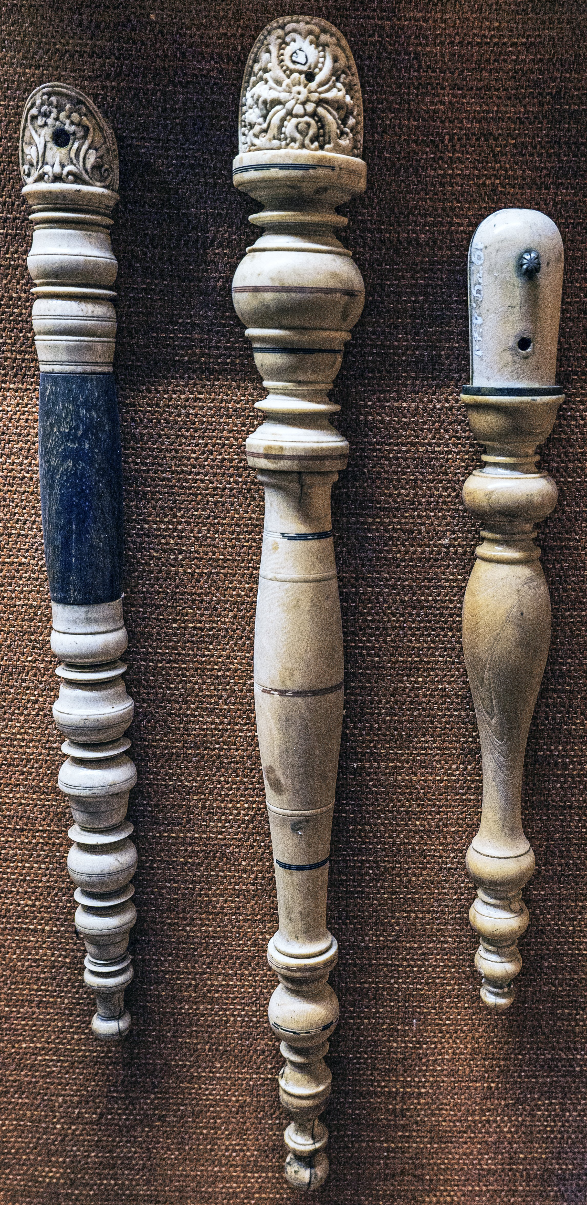 Carved fan handles [Galle National Museum]