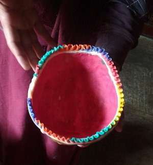 Figure 4.2.19: Interior and exterior of a skull lined [Tibetan ritual ...
