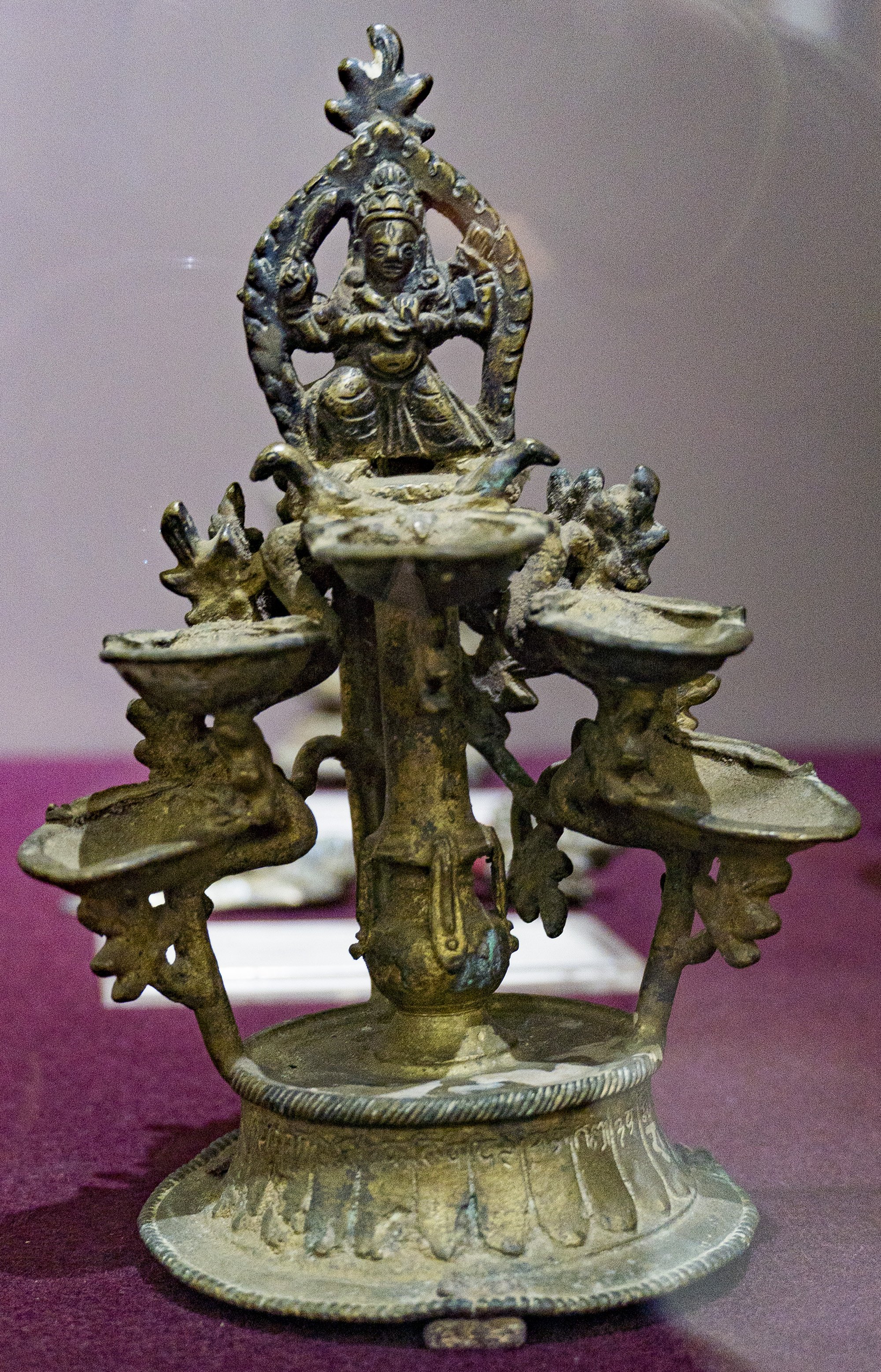 Five-faced oil lamp [Buddhist Art Gallery: Kathmandu valley]