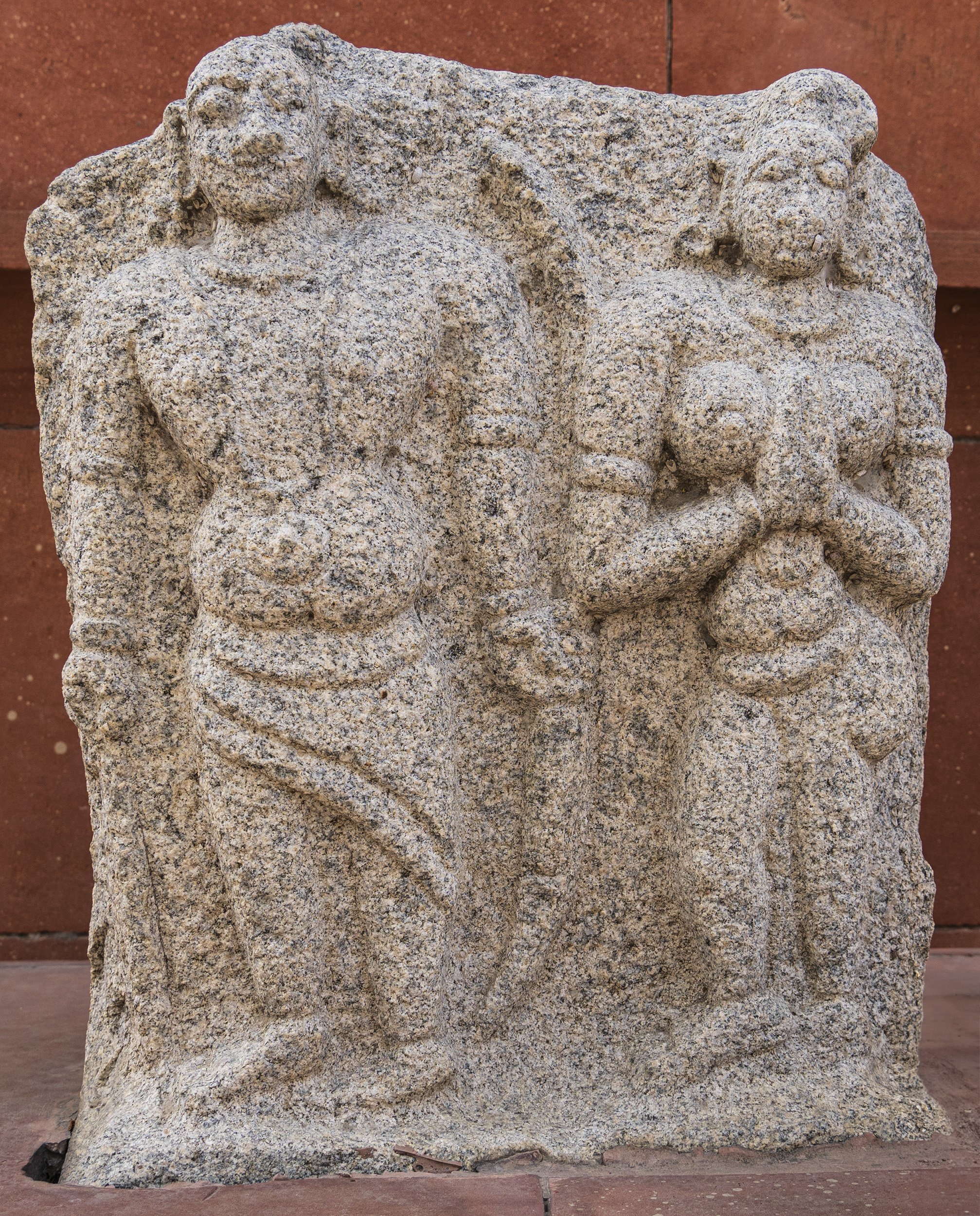 Hero stone (19th century) [New Delhi Museum—Various sculptures]
