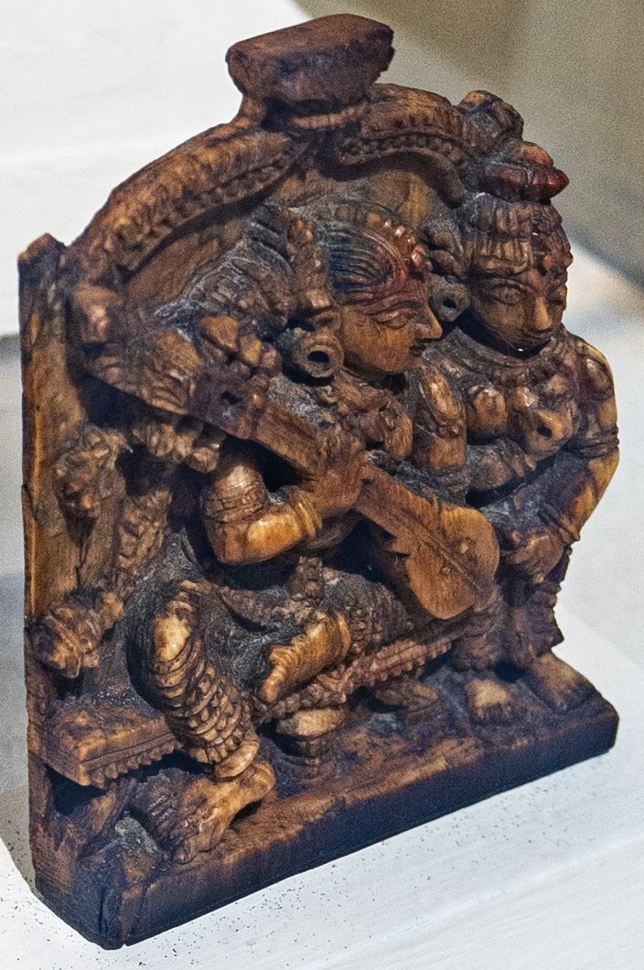 Ivory carving of Saraswati [New Delhi Museum—Decorative Arts]