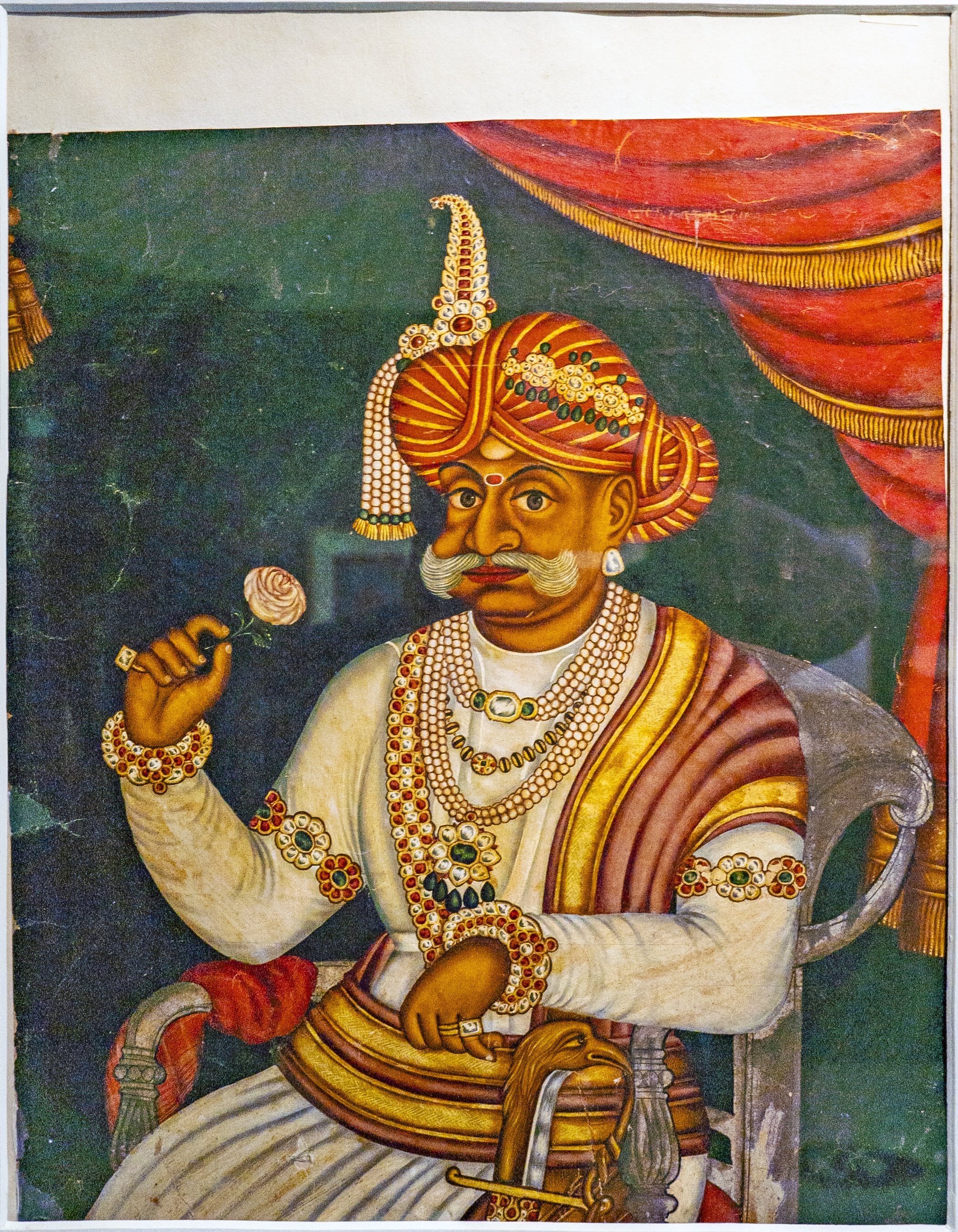 Painting of Mummadi Krishnaraja Wadiyar [Tanjore and Mysore School of ...
