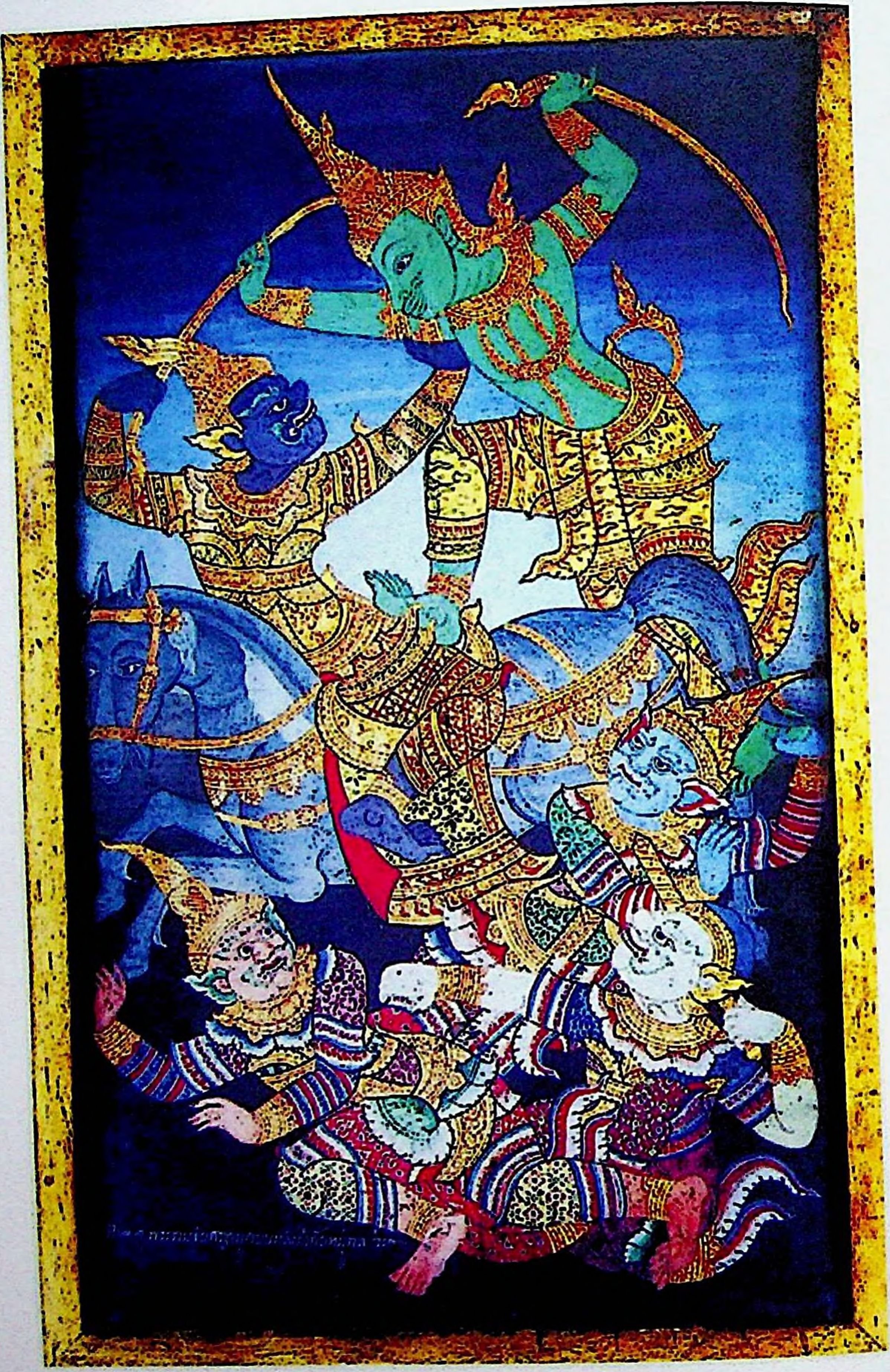Phra Ram fighting [Ramakien Paintings in Wat Suthat]