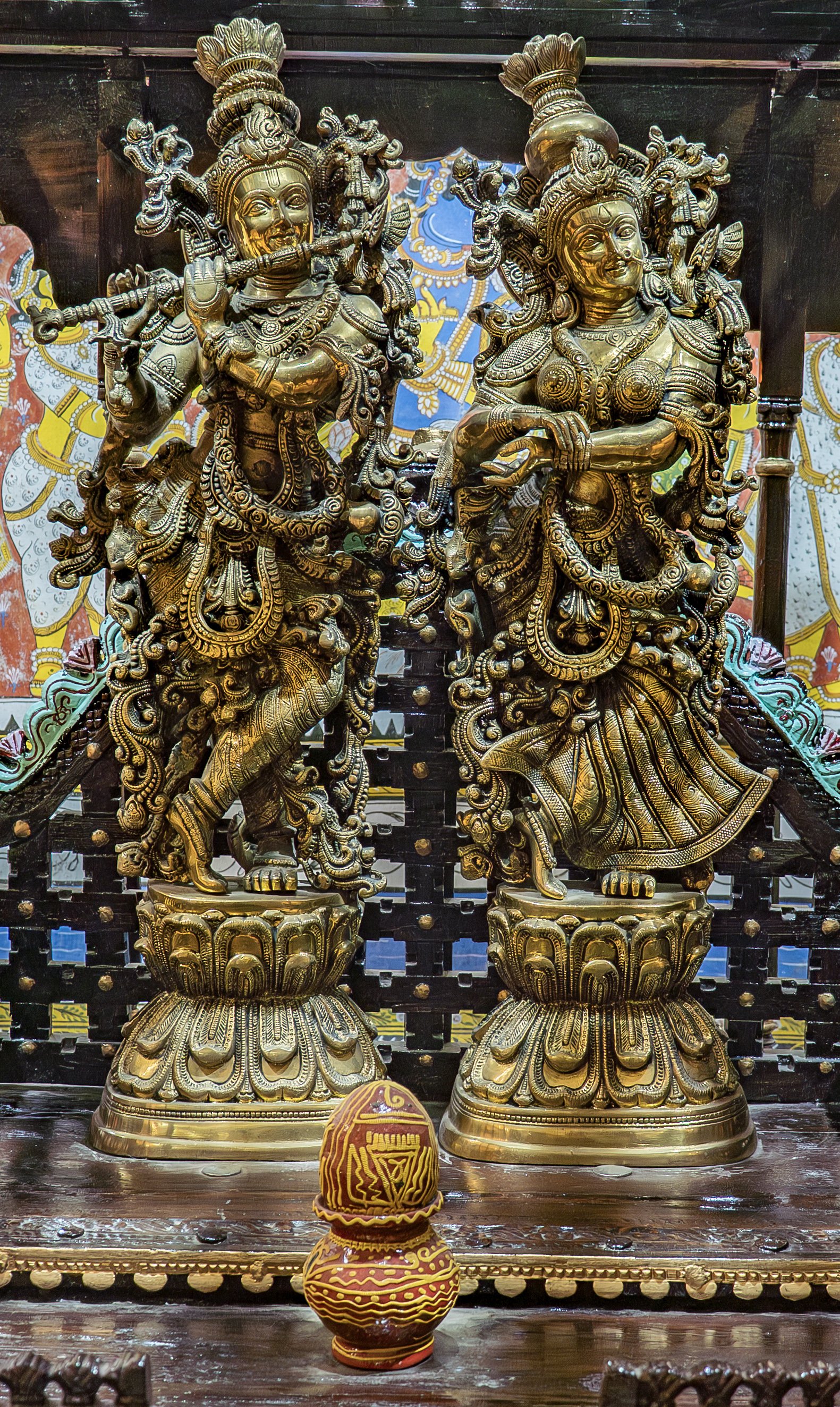Radha Krishna on Dola chariot [Odisha State Museum—Paintings]