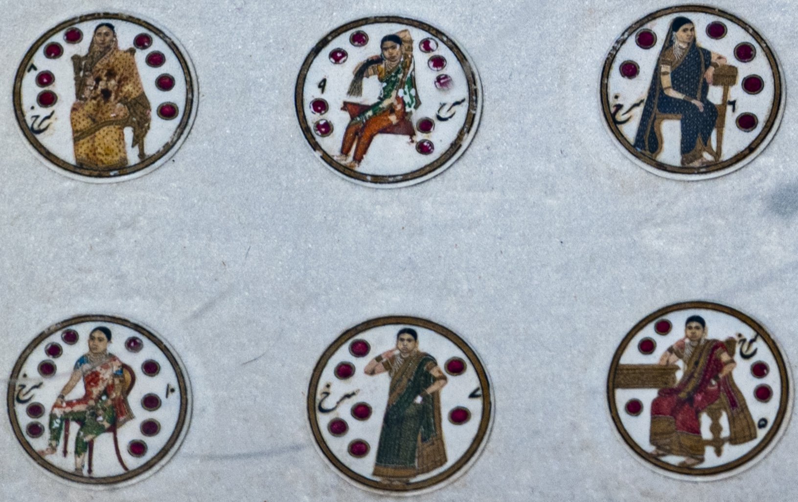 Taj and Surkh suit of Ganjifa [New Delhi Museum—Decorative Arts]