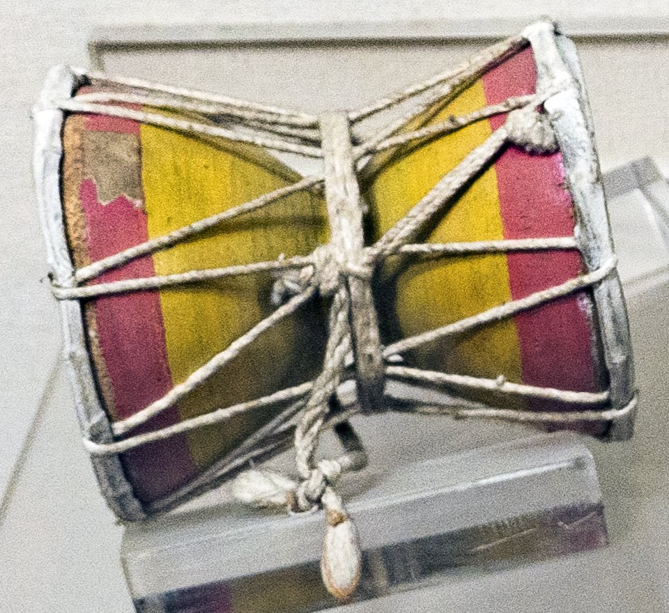 Waist drum (Damaru) (from Delhi) [New Delhi Museum—Musical Instruments]
