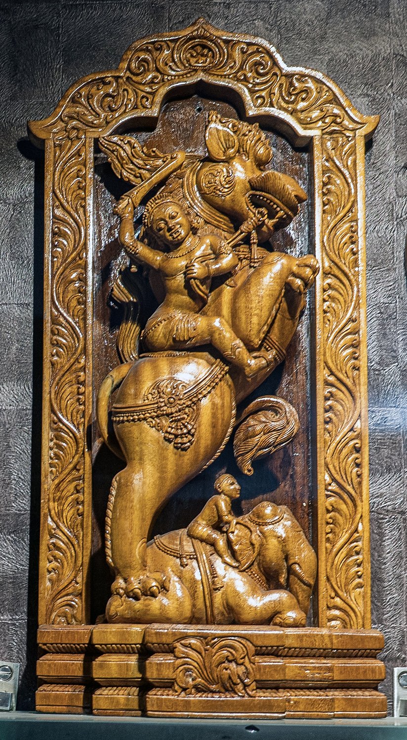 Wooden sculpture of Gaja Simha [Odisha State Museum—Arts and Crafts]