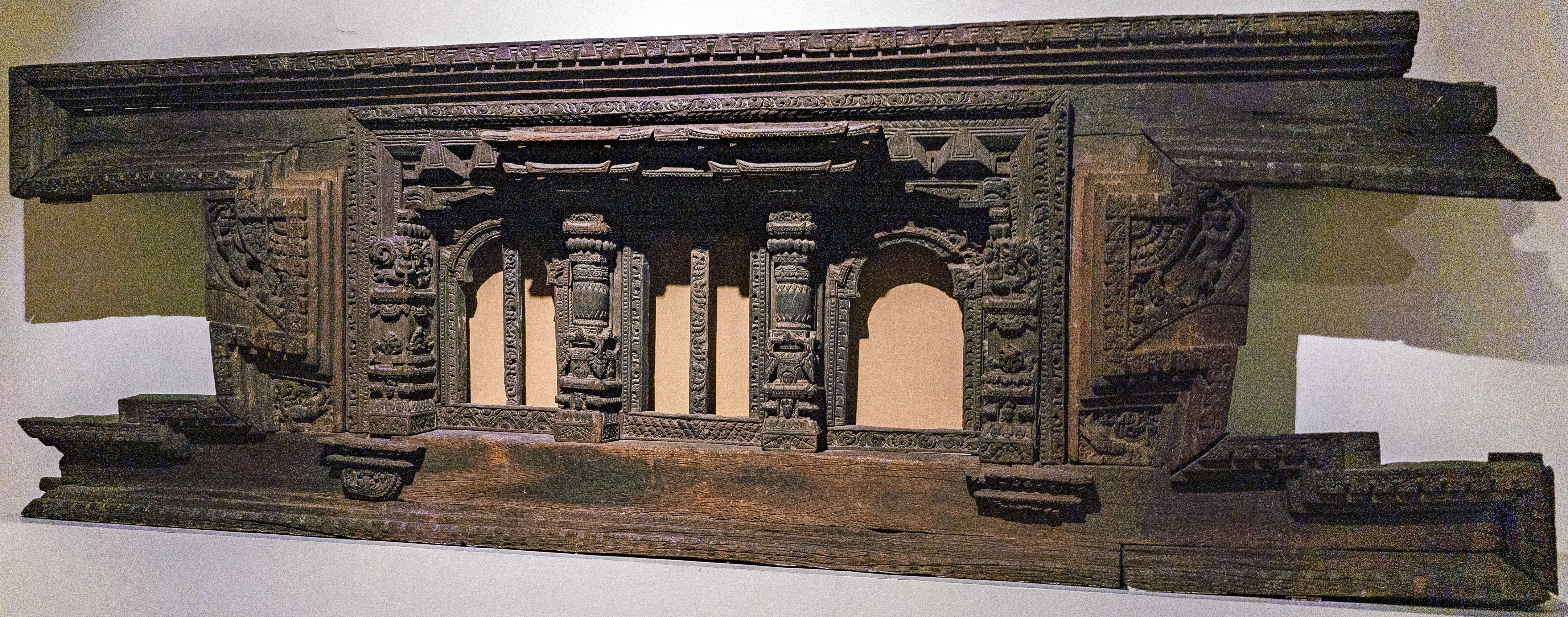 Wooden window-frame (from Nepal) [New Delhi Museum—Wood Carvings]