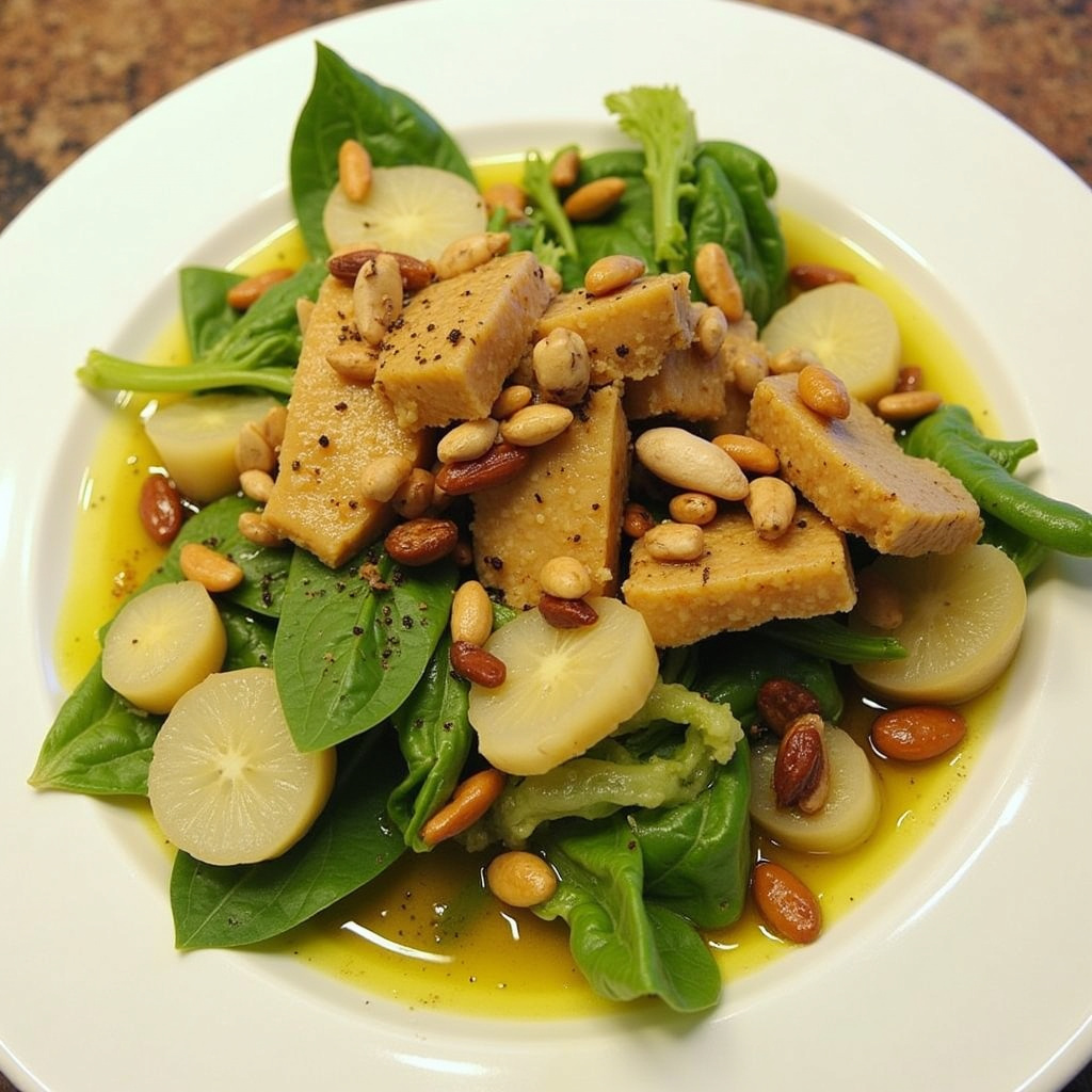 Ensalada de Atún Ahi con Nueces de Macadamia y Aceite de Chile y ...