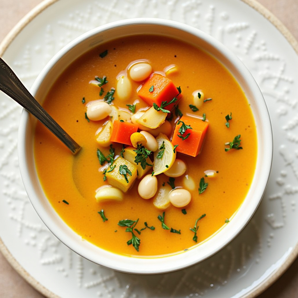 Wortel-, Pompoen- en Aardpeer Soep met Witte Bonen (recept en tips)