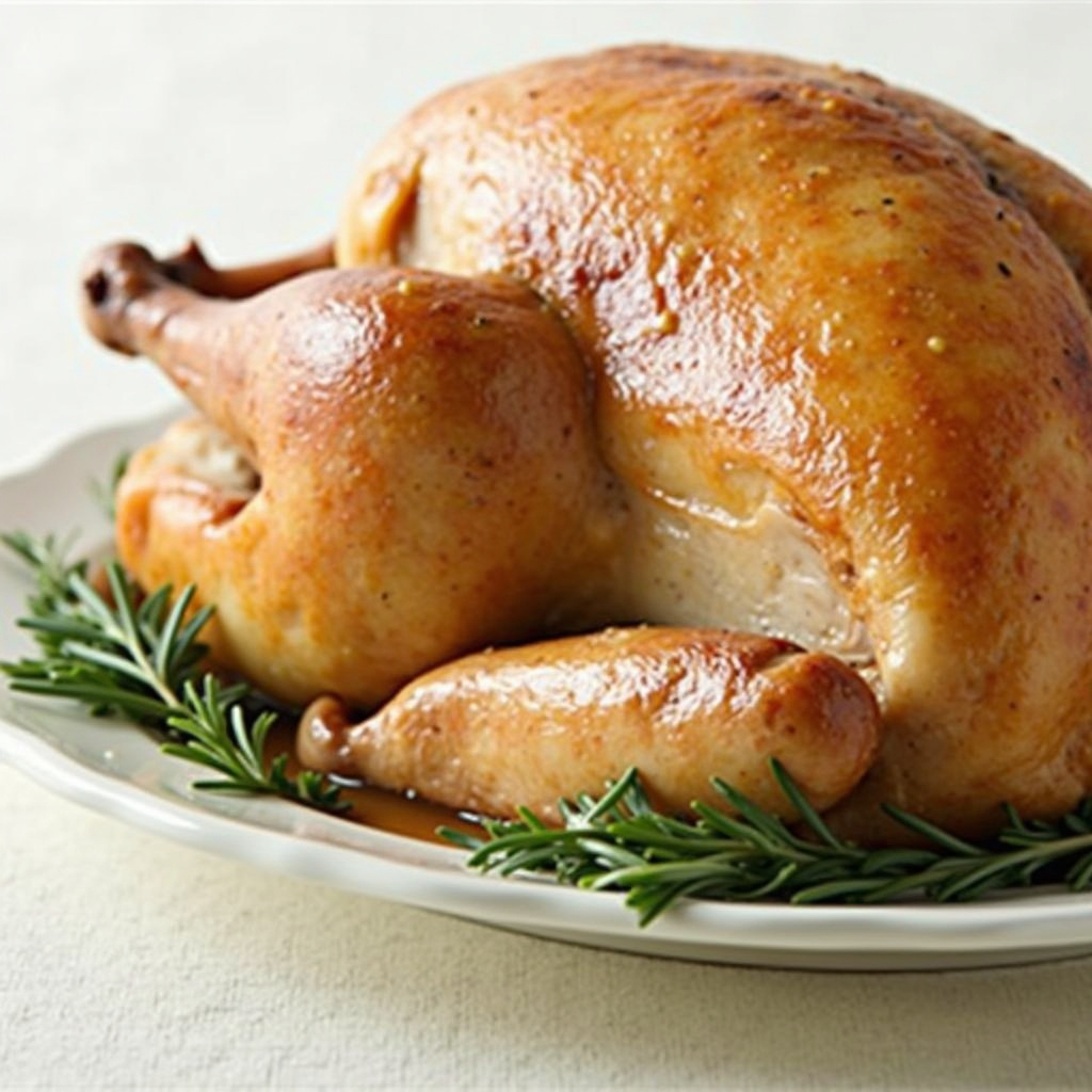Rôti de Dinde Classique aux Herbes Fraîches et Sauce Préparée à l ...