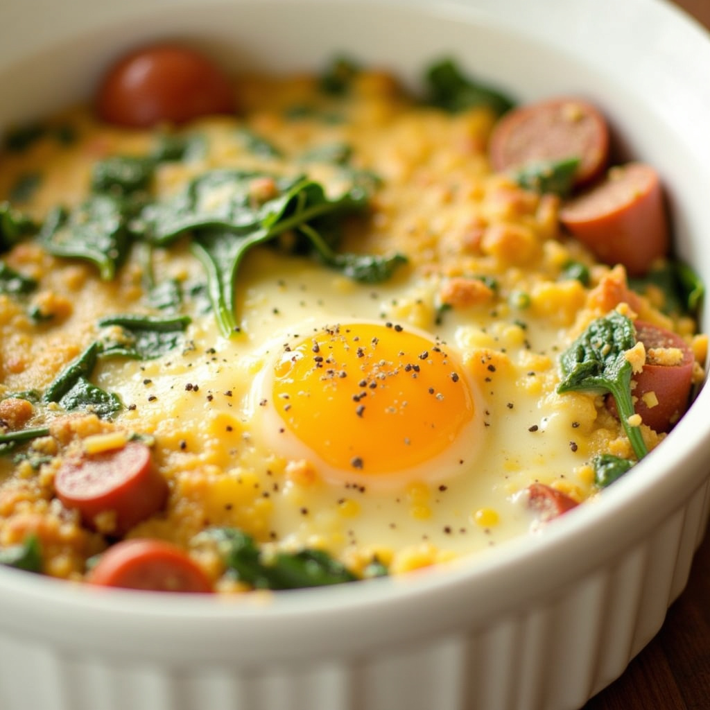 Cazuela Vaquera de Desayuno con Salchicha y Espinacas (Receta y consejos)
