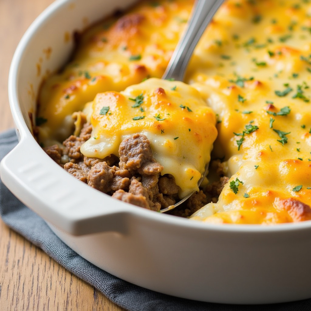 Gratinado Cremoso de Carne de Res y Patatas (Receta y consejos)