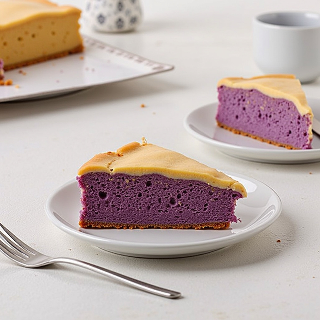Easy Purple Sweet Potato Cheese Cake with Pancake Mix (recipe and tips)