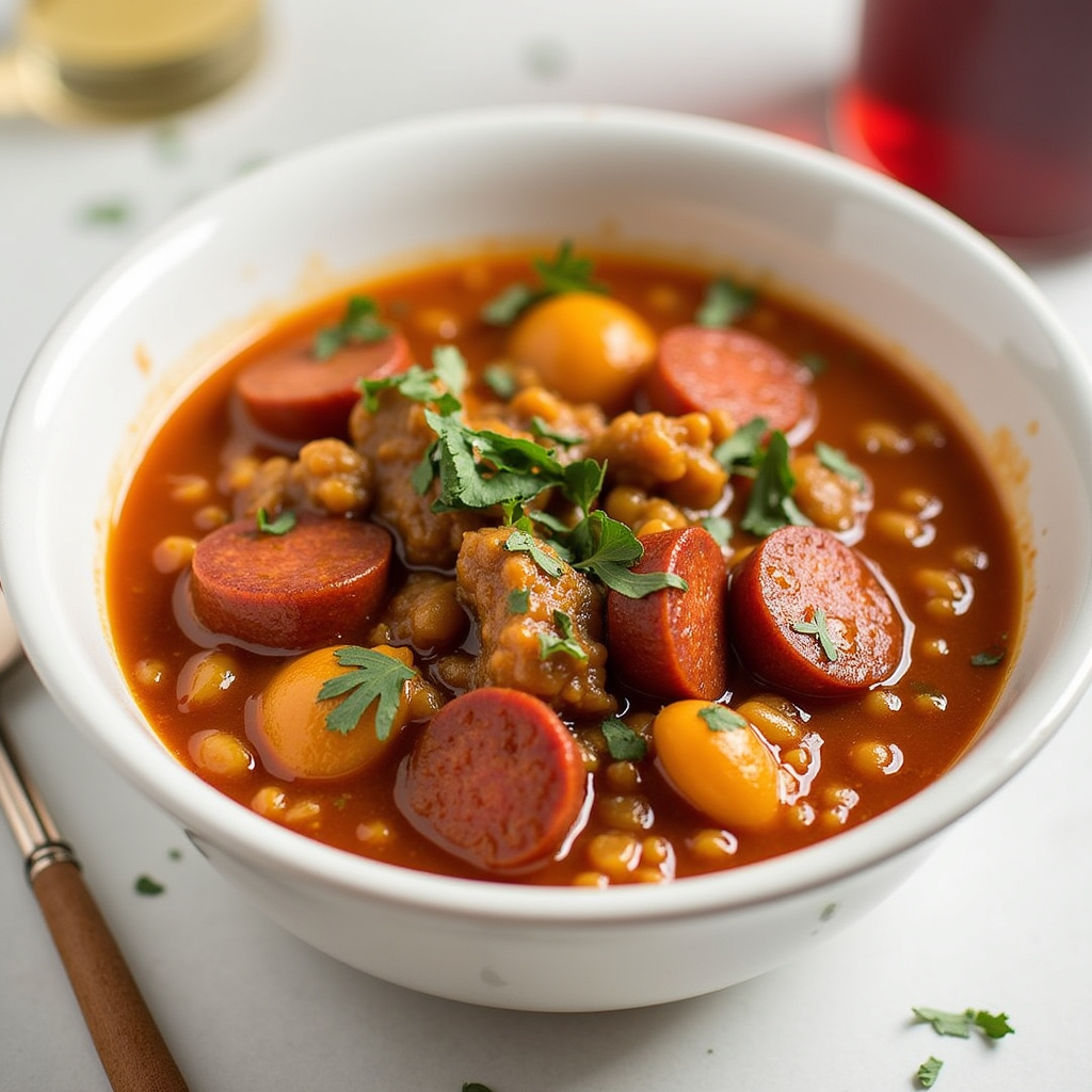 Lentil & Chorizo Stew With Saffron & Cinnamon (recipe and tips)