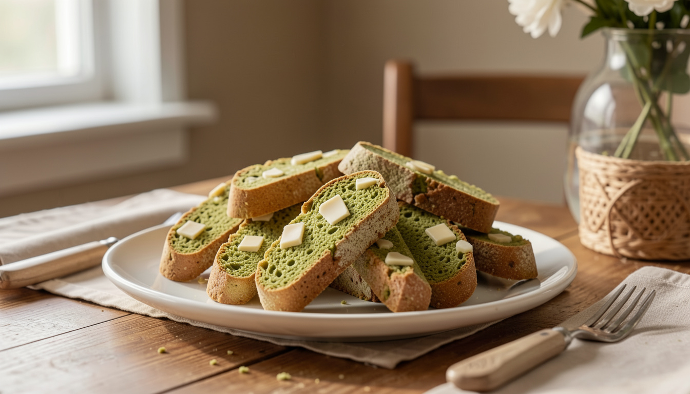 Matcha-Tee-Biscotti mit weißer Schokolade (Rezept und Tipps)
