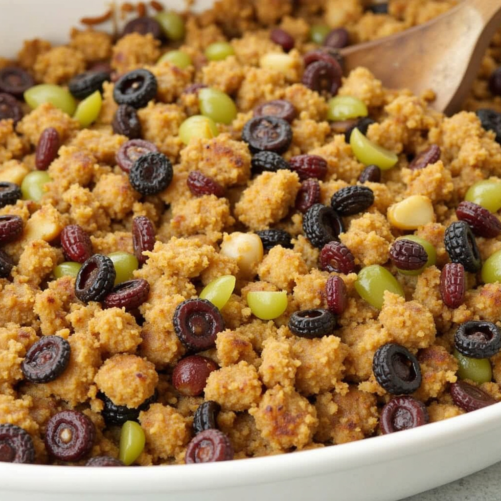 Midwestern Whole Wheat Dried Fruit Stuffing (recipe and tips)