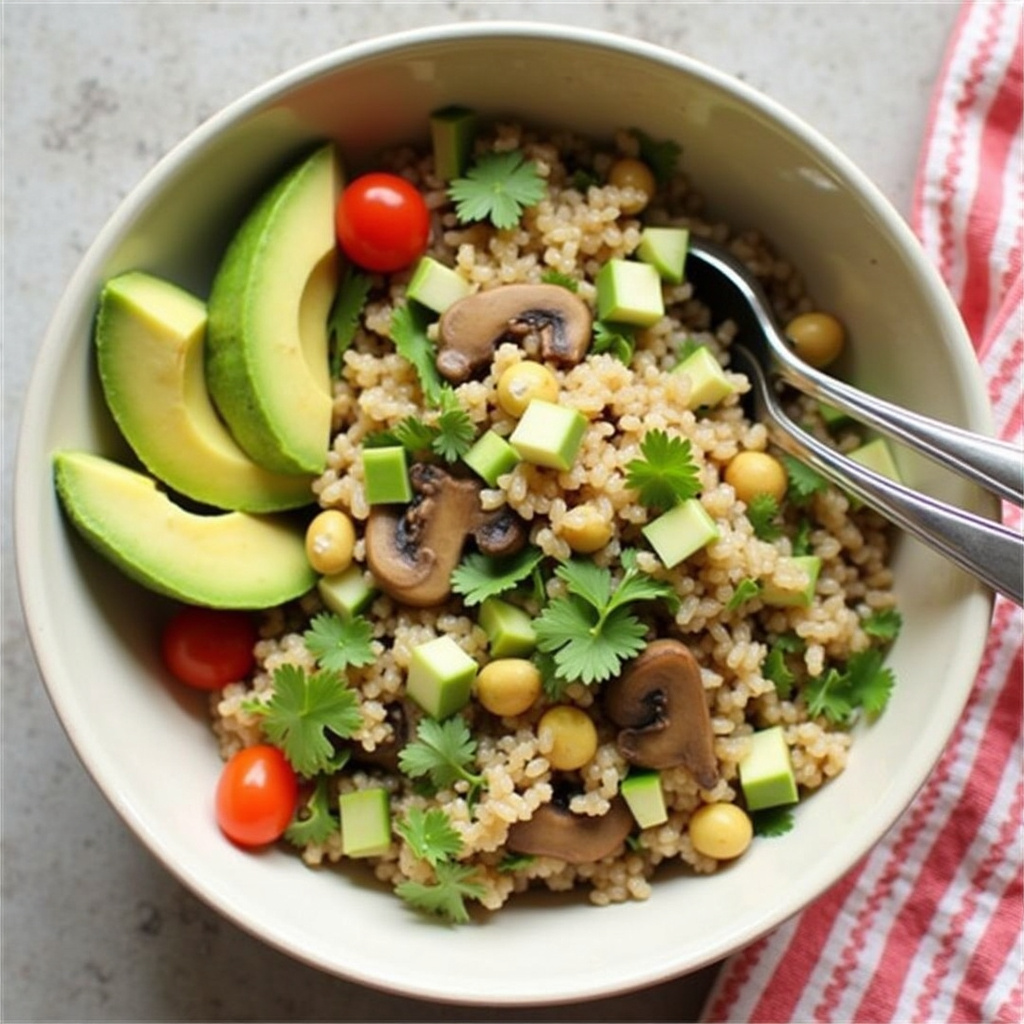 Ensalada de Arroz con Champiñones y Aguacate (Receta y consejos)