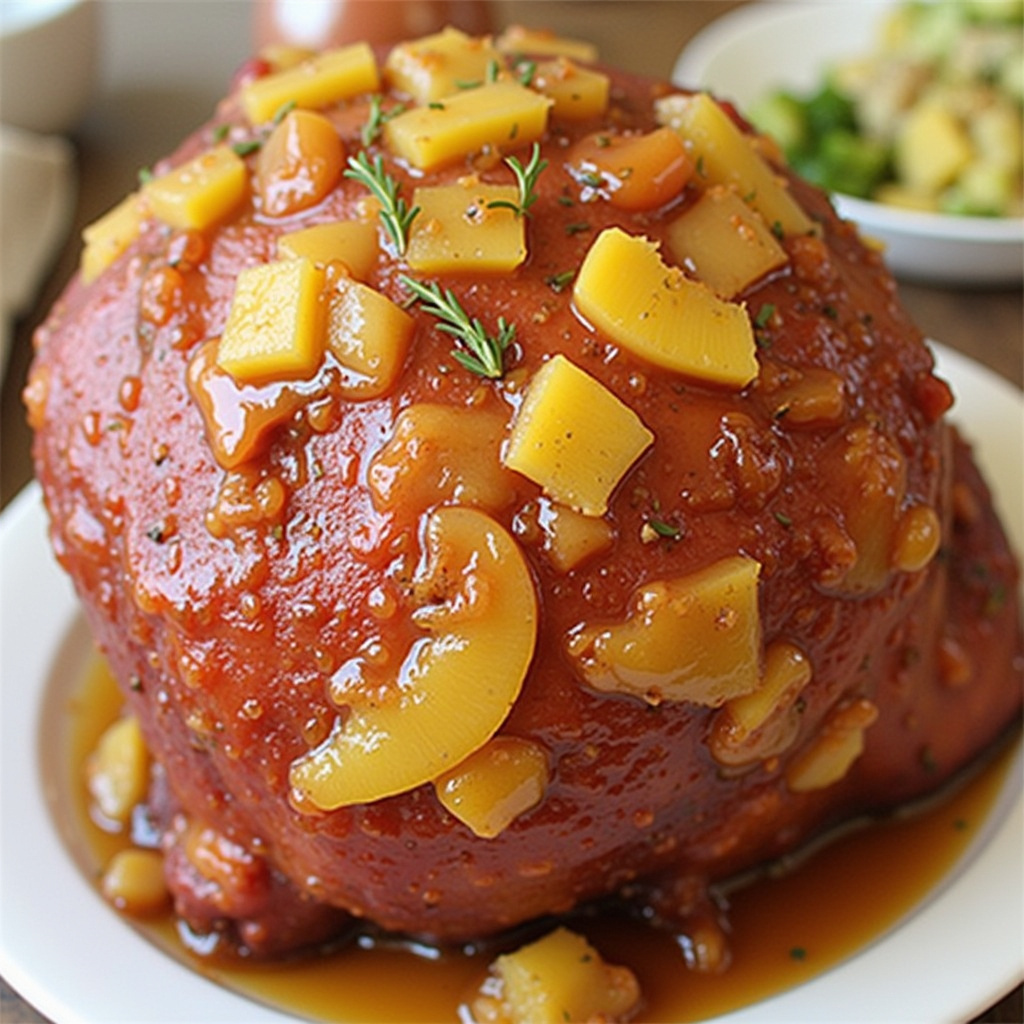 Jambon Cuit au Four avec Glaçage à l'Ananas et au Sirop d'Érable à la ...