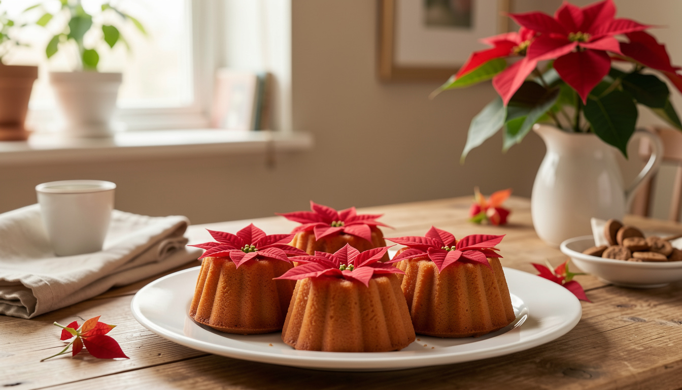 Poinsettia Mini Fluted Cakes (recipe and tips)