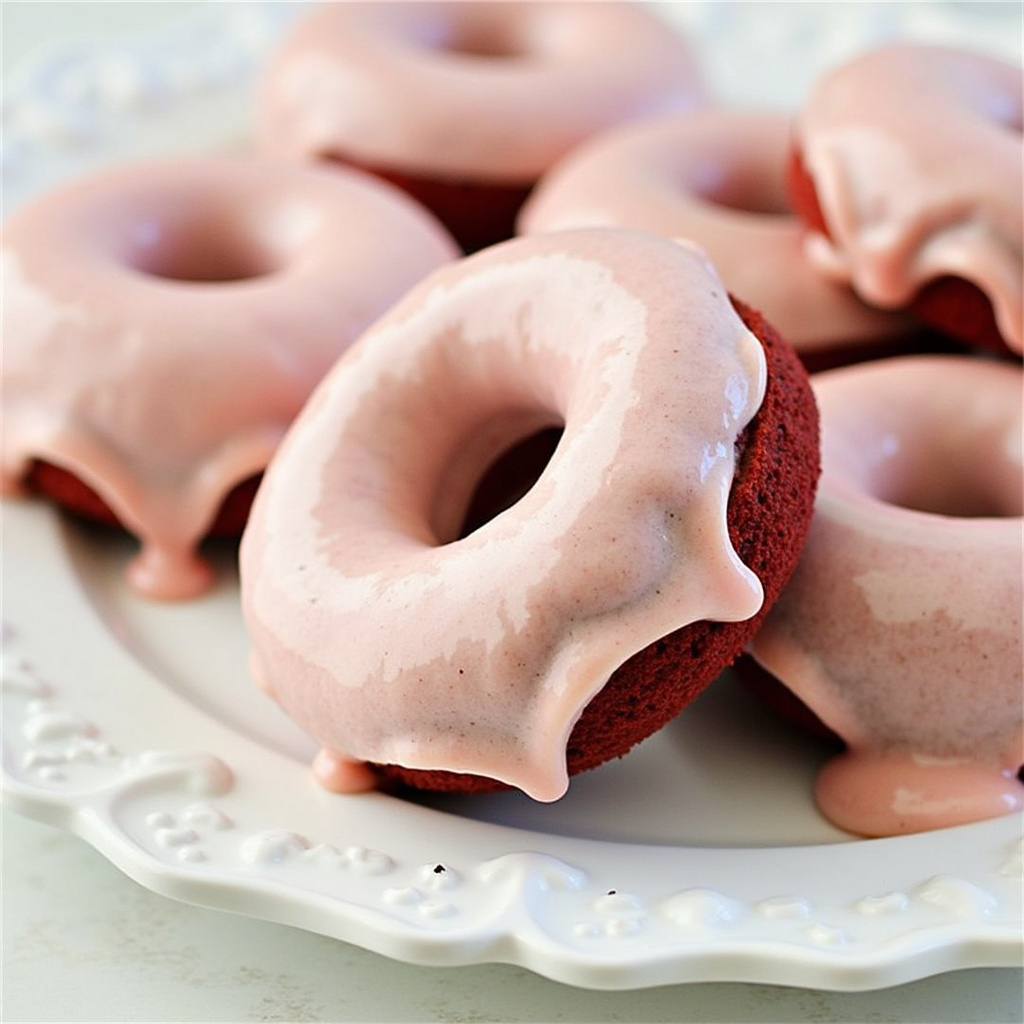 Red Velvet Doughnuts With Cream Cheese Glaze (recipe and tips)