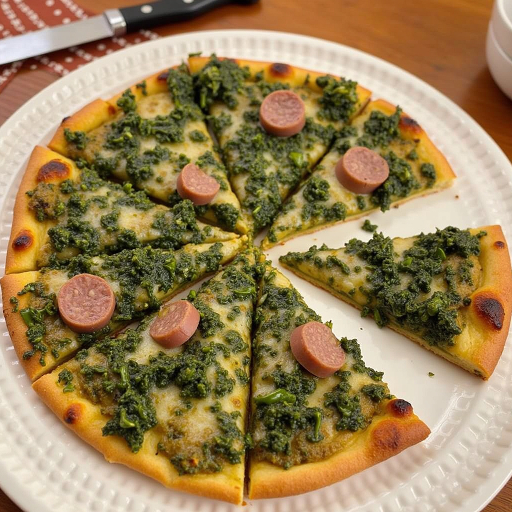 Sosis ve Kara Lahana Pestolu Pizza (tarif ve ipuçları)