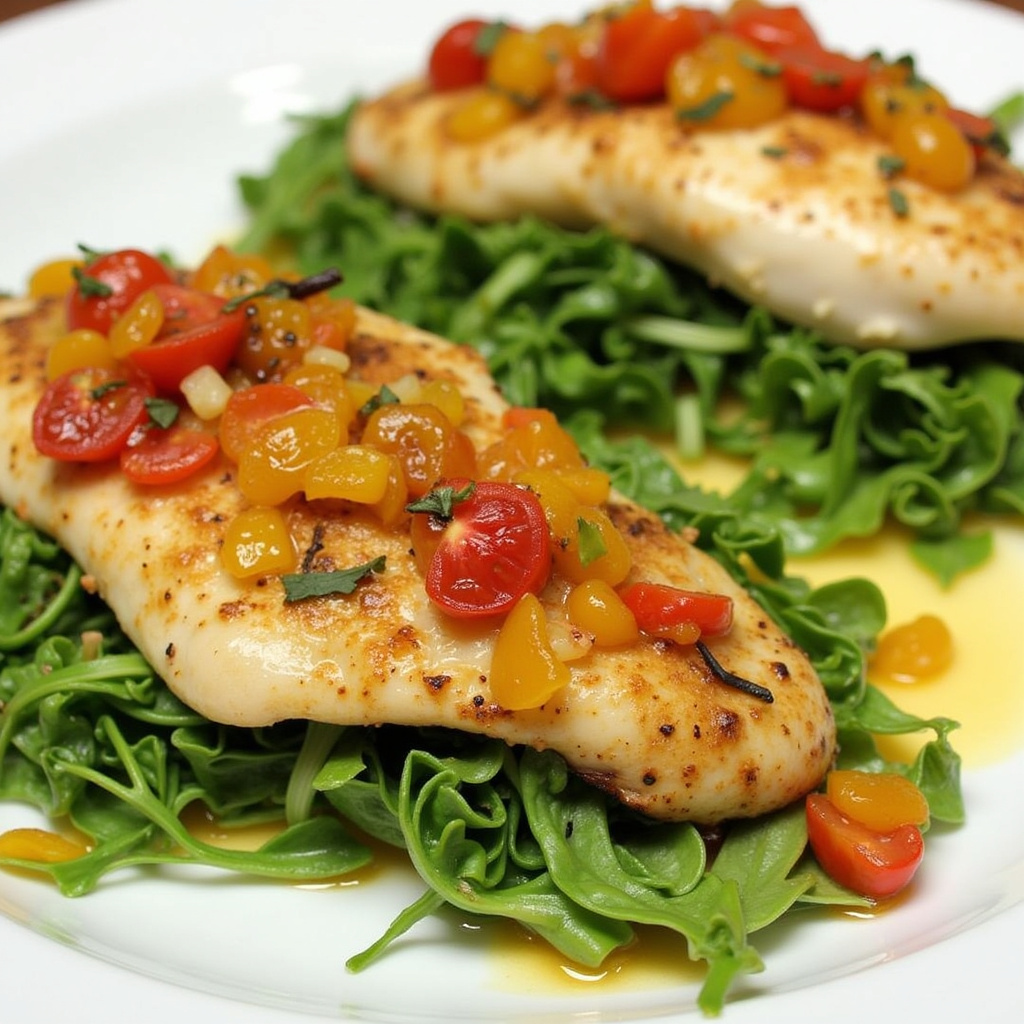 Saffron Tomato Chicken with Frisée Salad (recipe and tips)