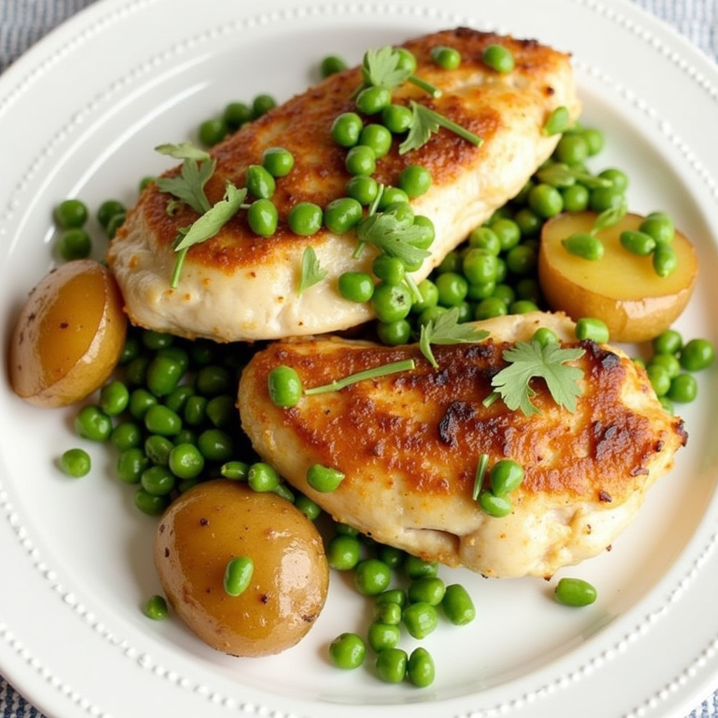 Creamy Herb-Braised Chicken with Peas and Potatoes (recipe and tips)