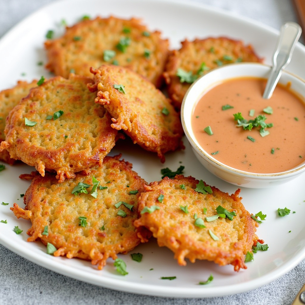 Knusprige Süßkartoffel-Apfel-Puffer mit Ingwer-Orangen-Dip (Rezept und ...