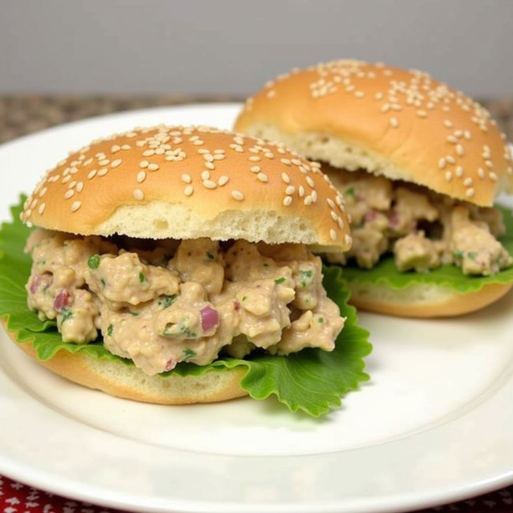 Cremiges Thunfisch-Croissant-Sandwich mit knackigem Gemüse (Rezept und ...