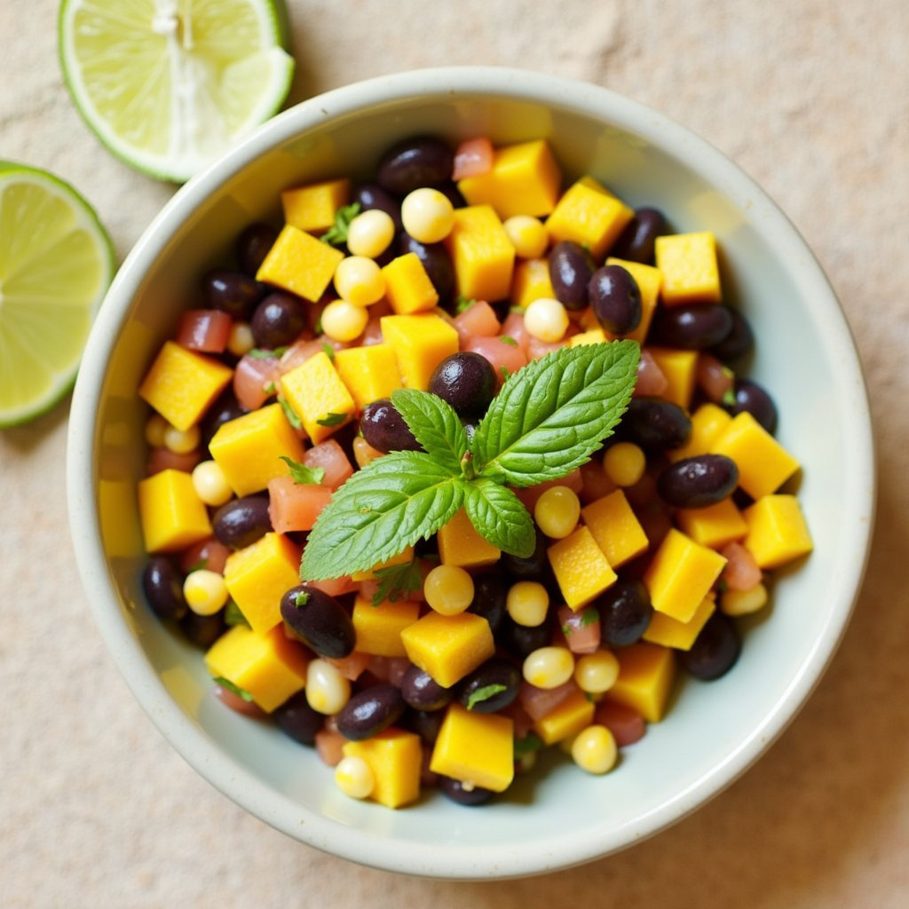 Salsa Tropical de Mango con Maíz y Frijoles Negros (Receta y consejos)